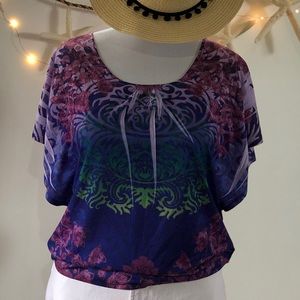 Susan Lawrence | Tops | Susan Lawrence Kimono Sleeve Mixed Print Knit ...